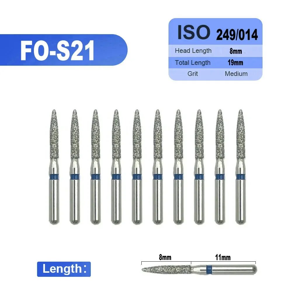 Стоматологические боры HussanDental FO-S21, 10 шт.