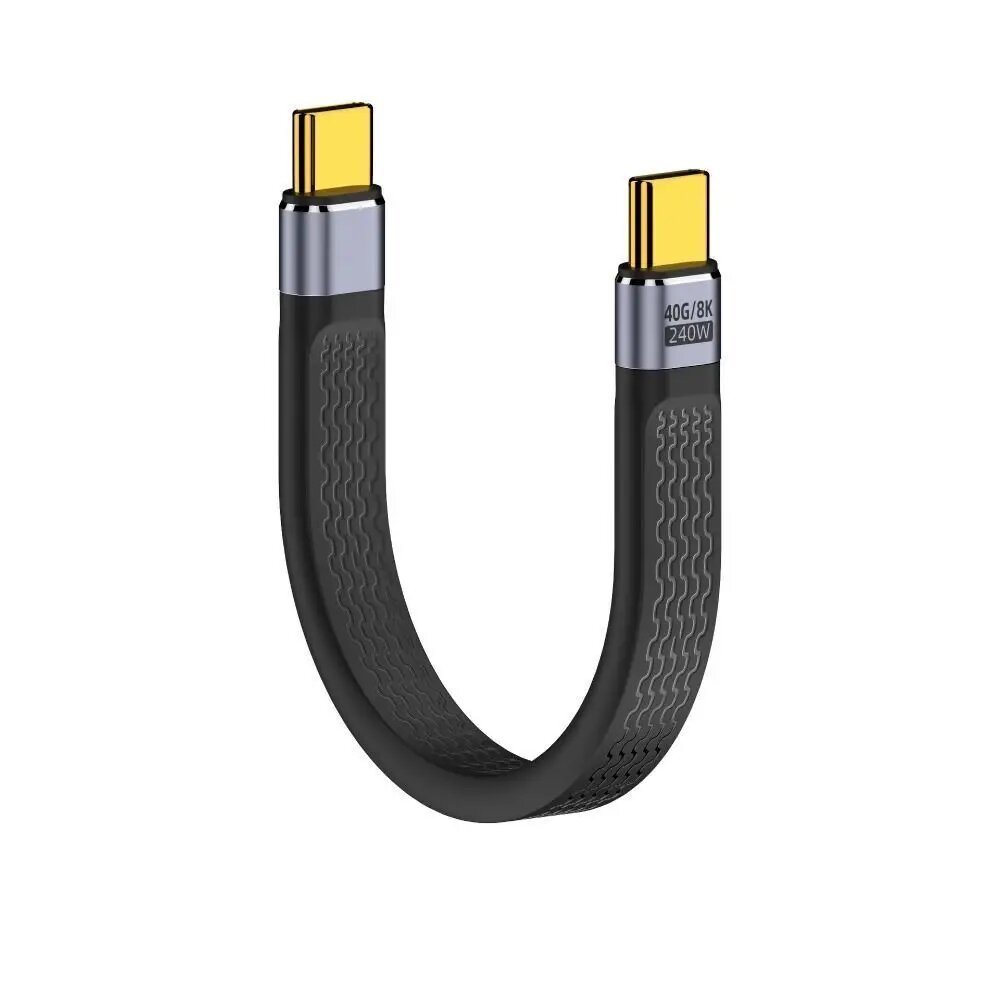 Профессиональный гибкий кабель USB4.0 8K, 60 Гц, 40 Гбит/с, быстрая зарядка, шнур USB C к типа C, плоский короткий кабель для передачи данных, переключатель