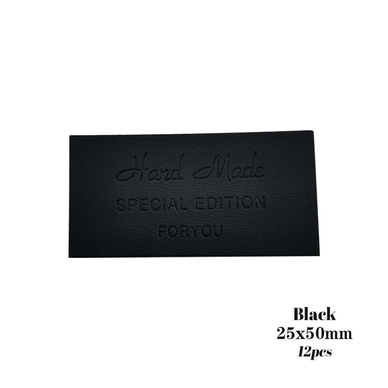 OPALUS Кожаные этикетки 48 штук Черный, Black labels 12pcs