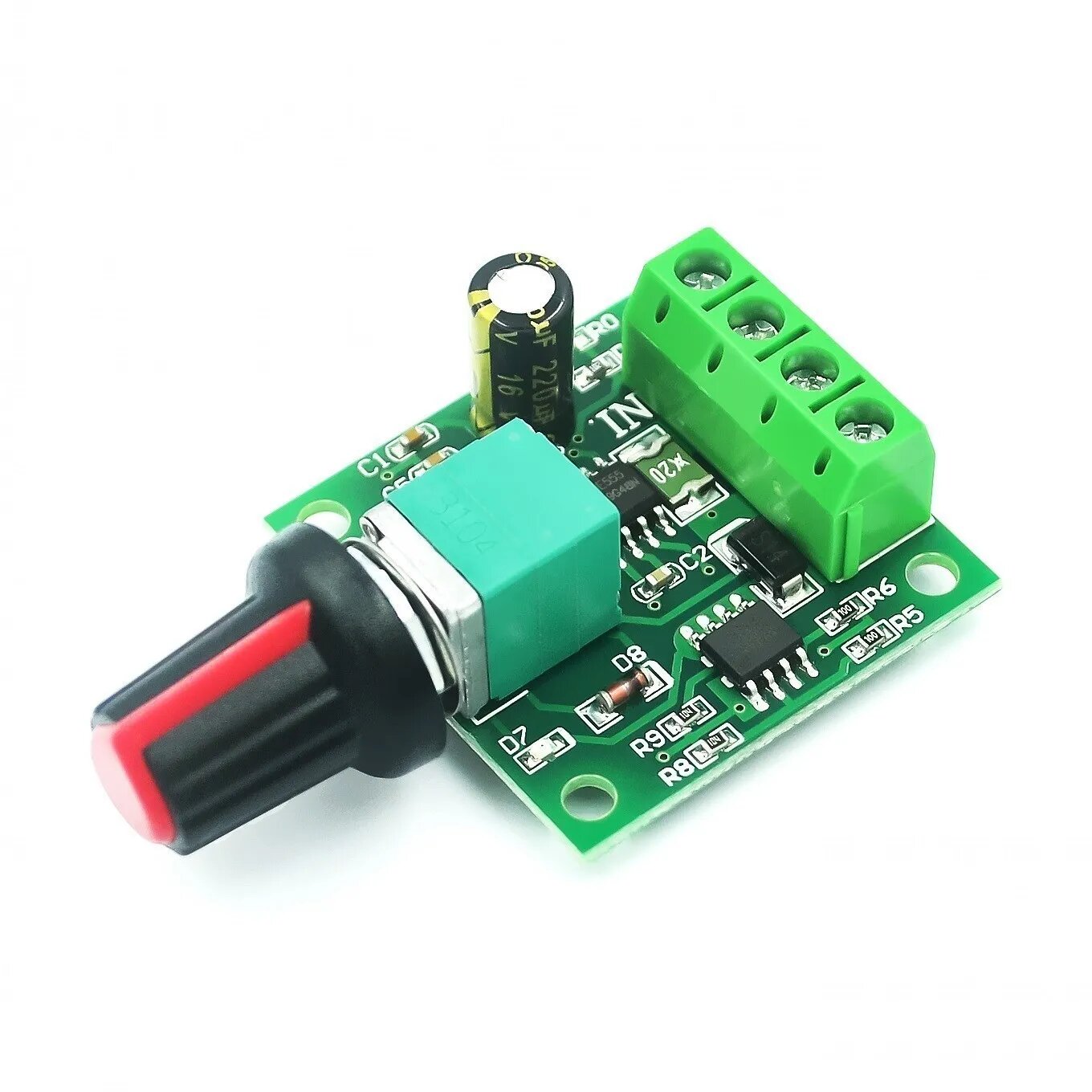 Регулятор скорости двигателя PWM 1.8В-6В 10А, 2A, зеленый