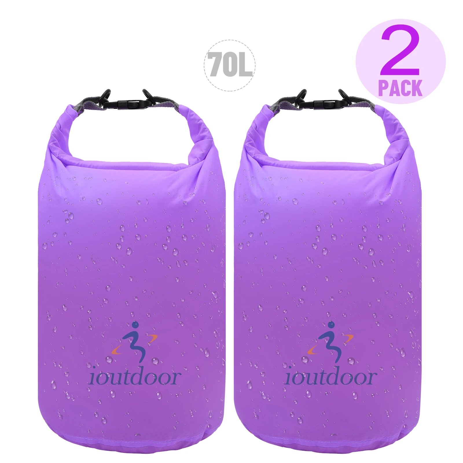 Ioutdoor Сухой мешок 70L, 2 шт, фиолетовый