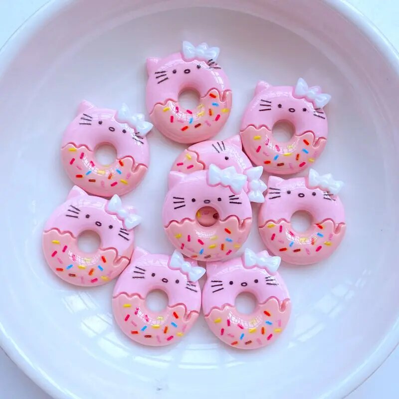 Мини-пончики кошки из искусственной смолы, набор из 10 шт, TSXJY D