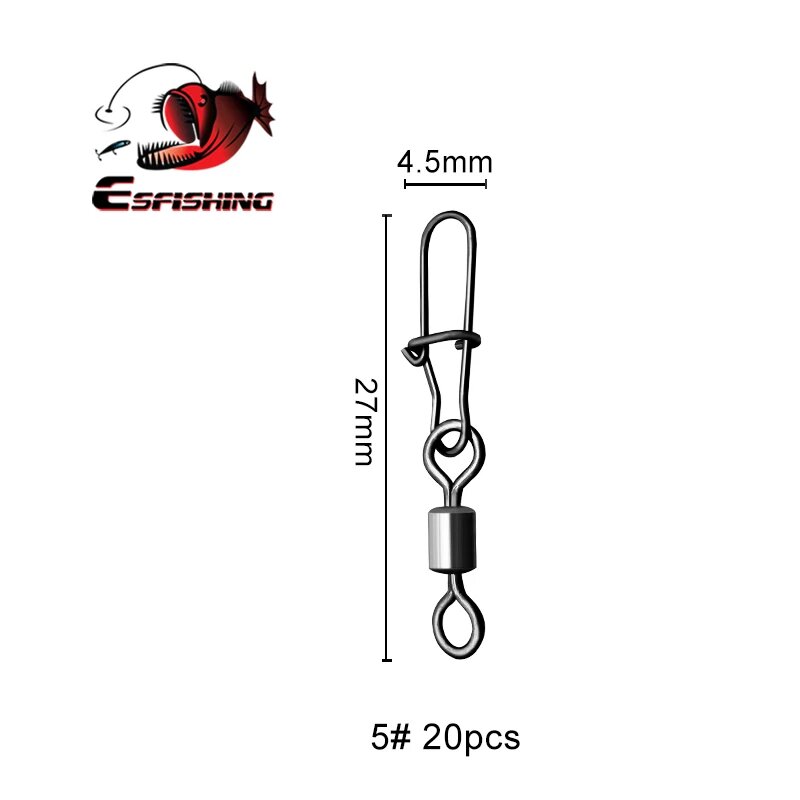 ESFISHING вертлюги 20 шт, No 5 27mm