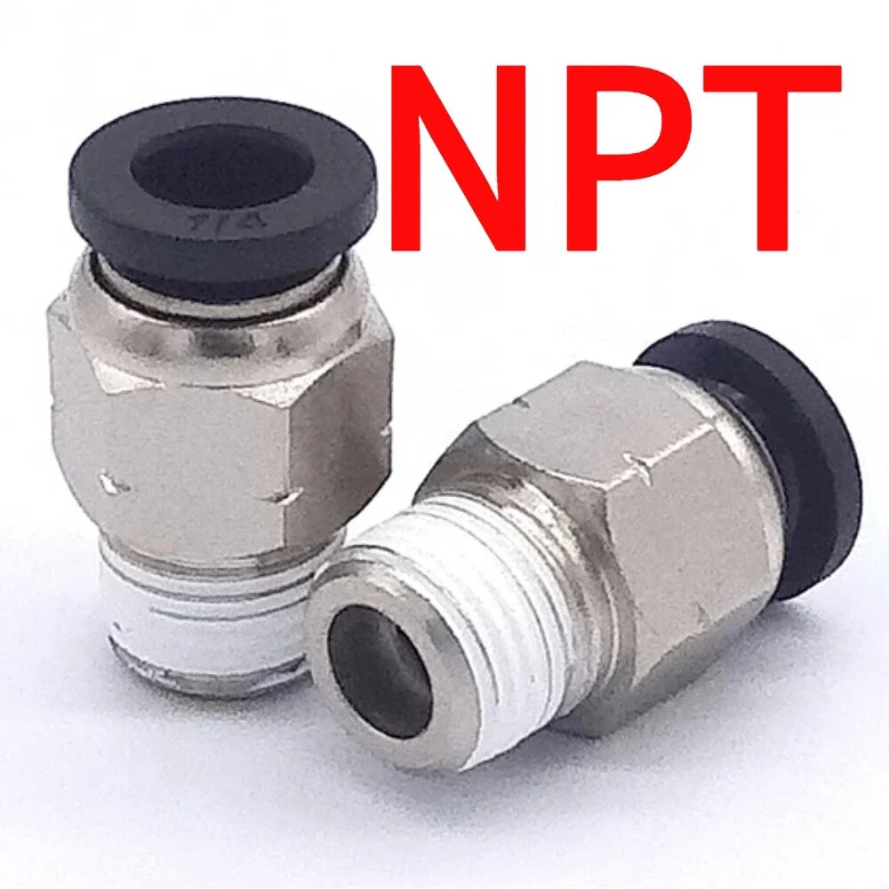 Пневматические быстроразъемные фитинги 1/8", 1/4", 3/8", 1/2" NPT 1/4", 7.93mm 5l16 Inch, PC NPT