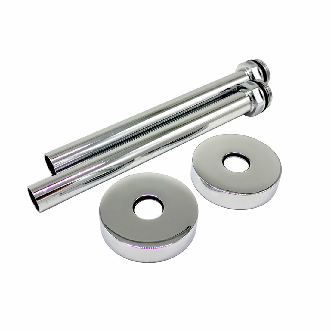 Комплект трубок SR Rubinetterie 15х1,0 с наружной резьбой 1/2х15 с круглыми отражателями, цвет хром