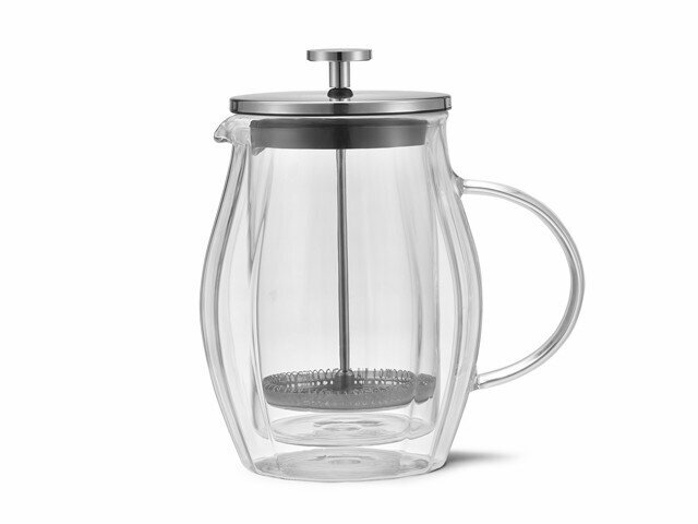 9124 FISSMAN Френч-пресс с двойными стенками - заварочный чайник с поршнем 1000 мл (стеклянная колба)
