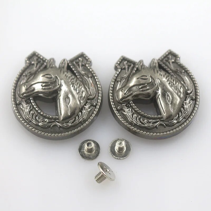 5 шт. декоративных металлических пуговиц-гвоздиков Conchos Horse head