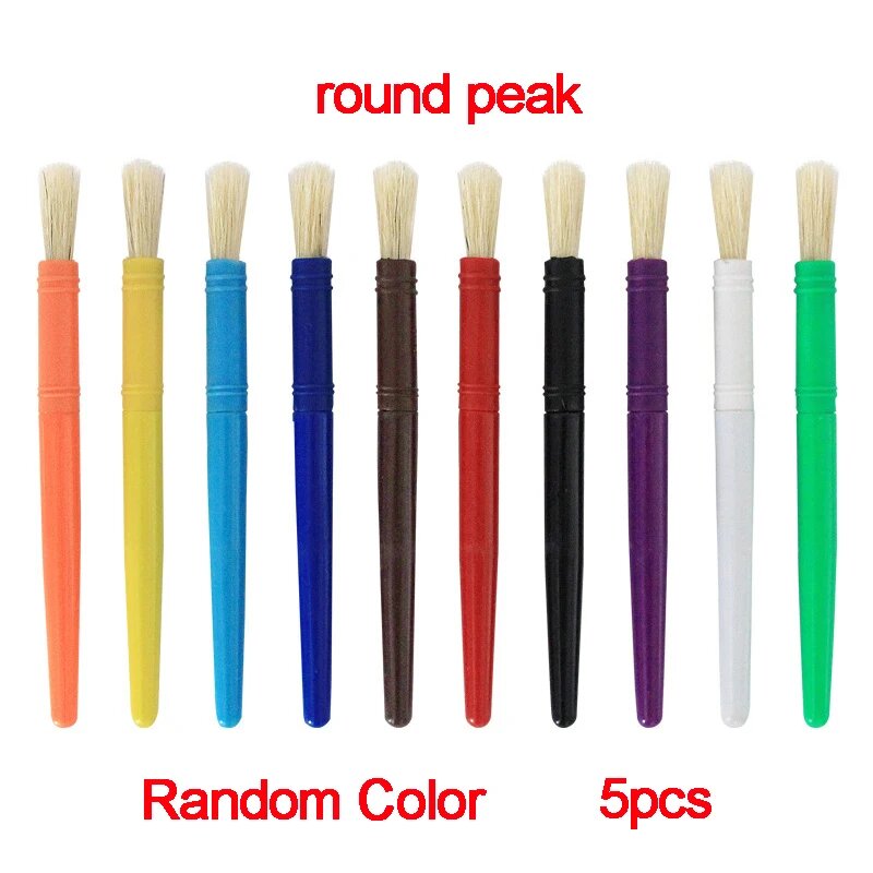 Кисти для рисования Tempera, свиная щетина, детские, 5/10 шт round peak 5pcs