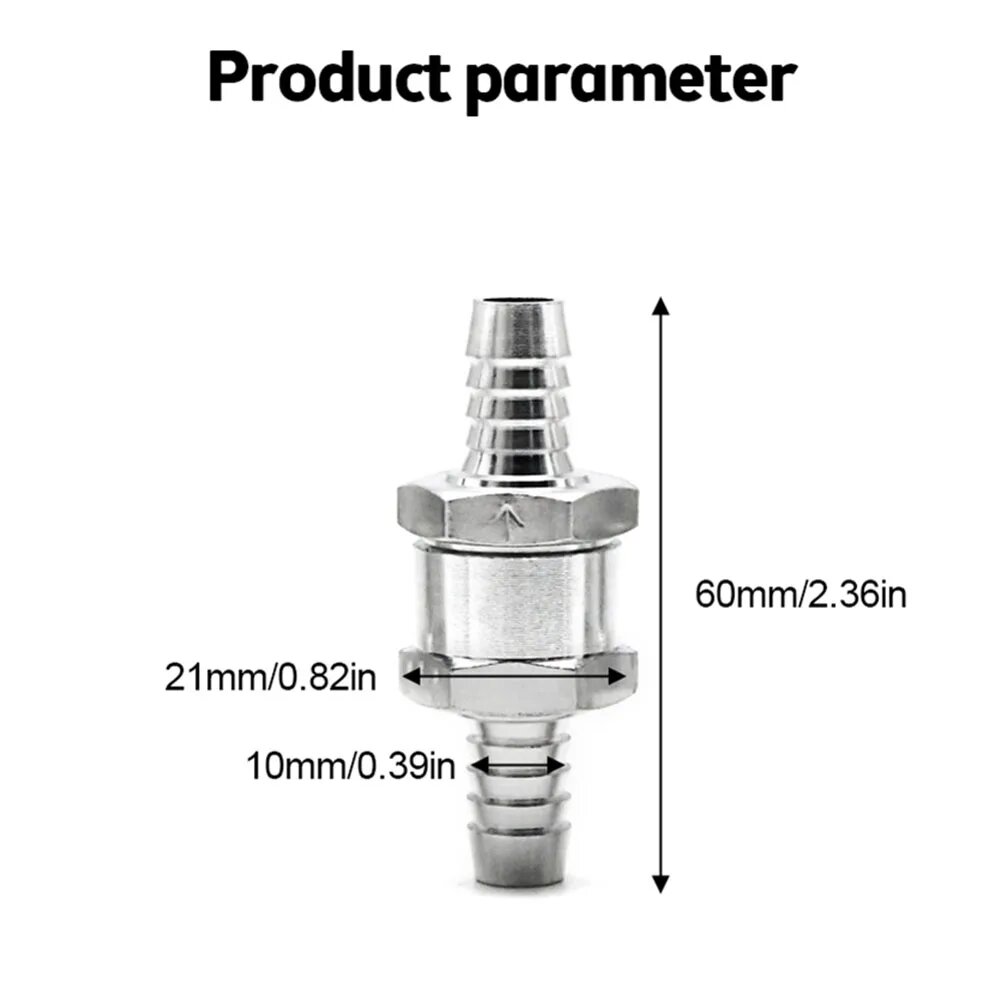 Бензиновая топливная магистраль, обратный клапан топлива 6, 8, 10, 12 мм, алюминий, 10mm