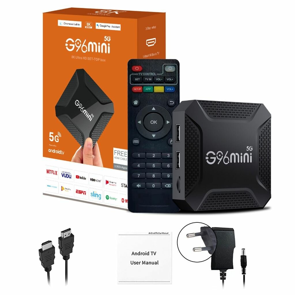 Телевизионная приставка G96mini 5G с чипом RK3528 UltraHD 8K и поддержкой Android13.0 DualFrequency 2.4+5Ghz WiFi TV Set-top Box