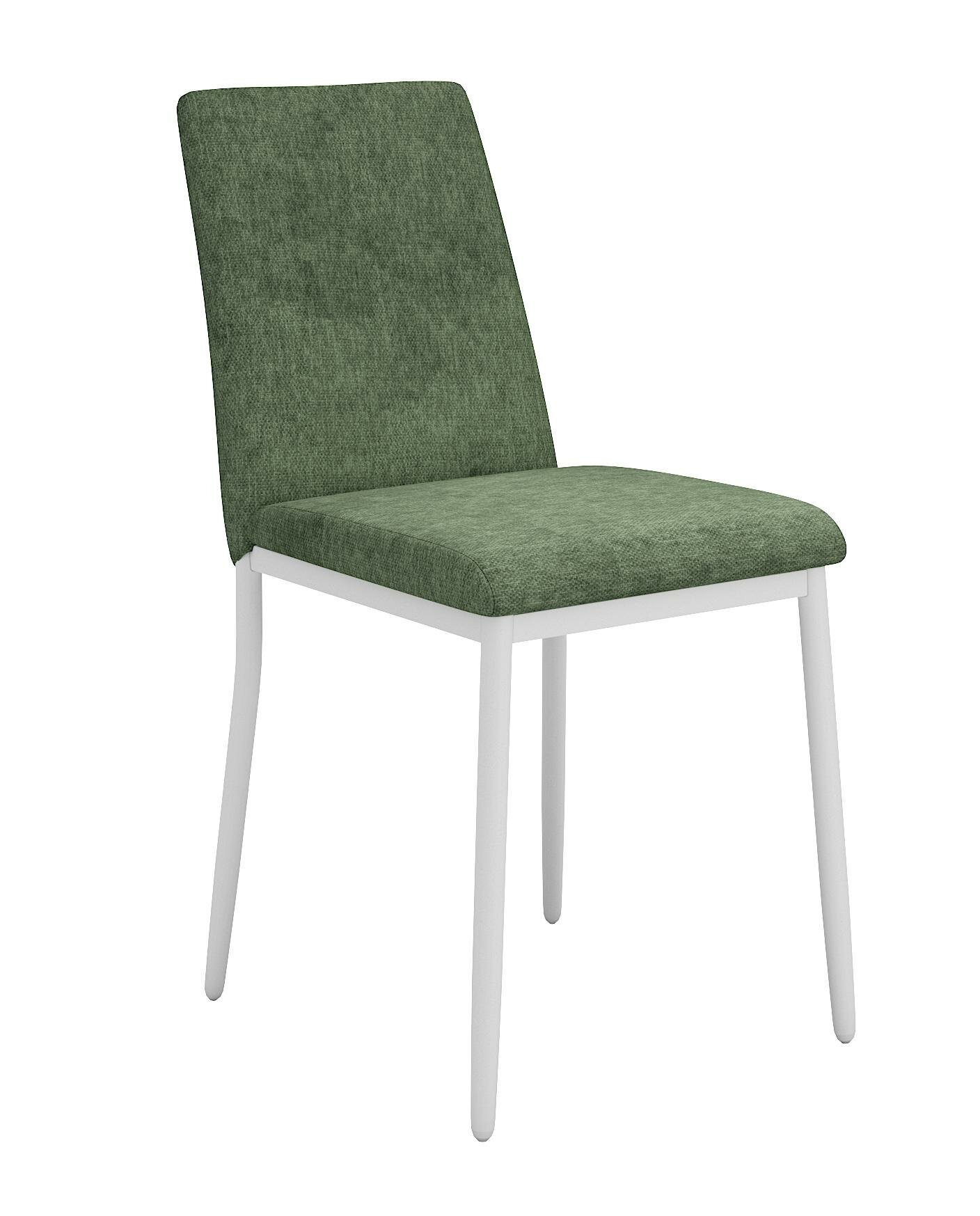 Комплект 2 шт. Стул для кухни Стул DikLine 270 SB1 микровелюр зеленый, ножки белые