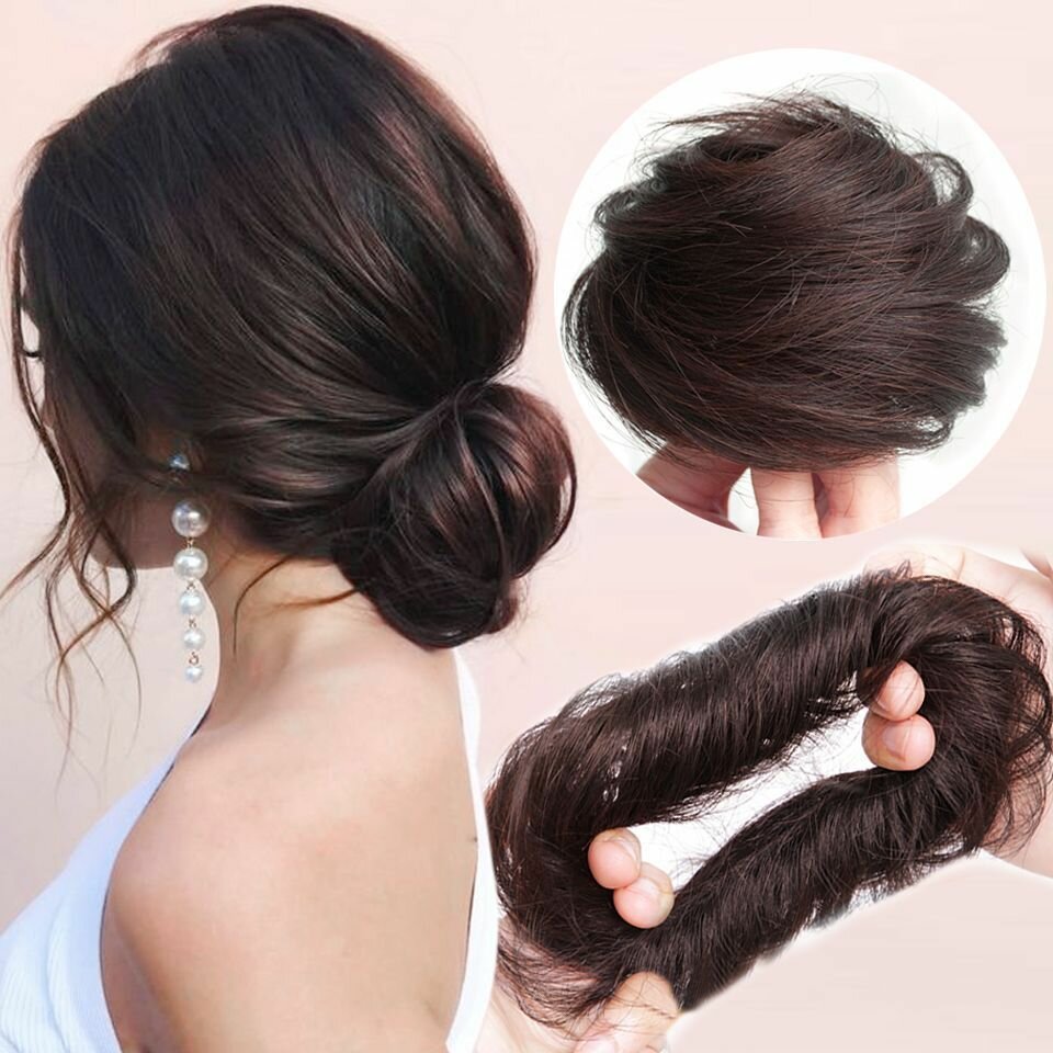Женский пучок на голове, заколка для парика, натуральная пушистая кисточка, аксессуары для вьющихся волос