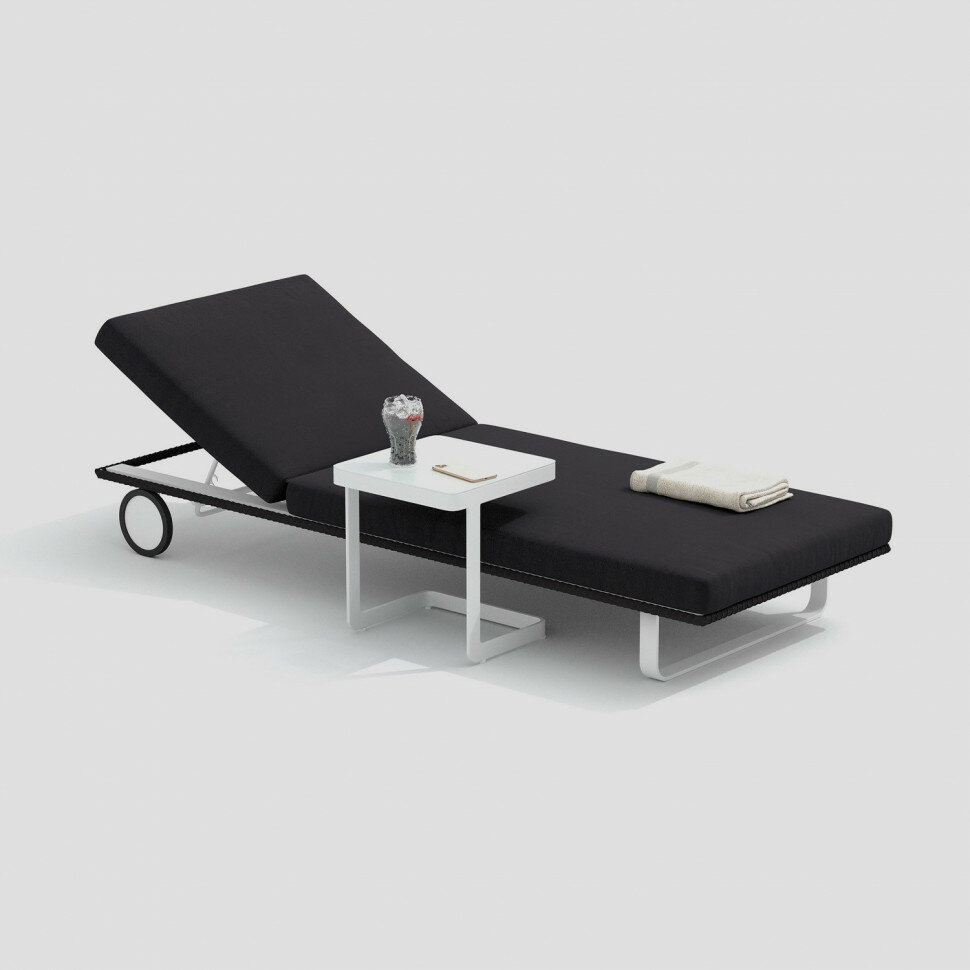 Шезлонг COSTA из алюминия, с колесиками, белый, 203x78x25 см ( IDEAL PATIO )