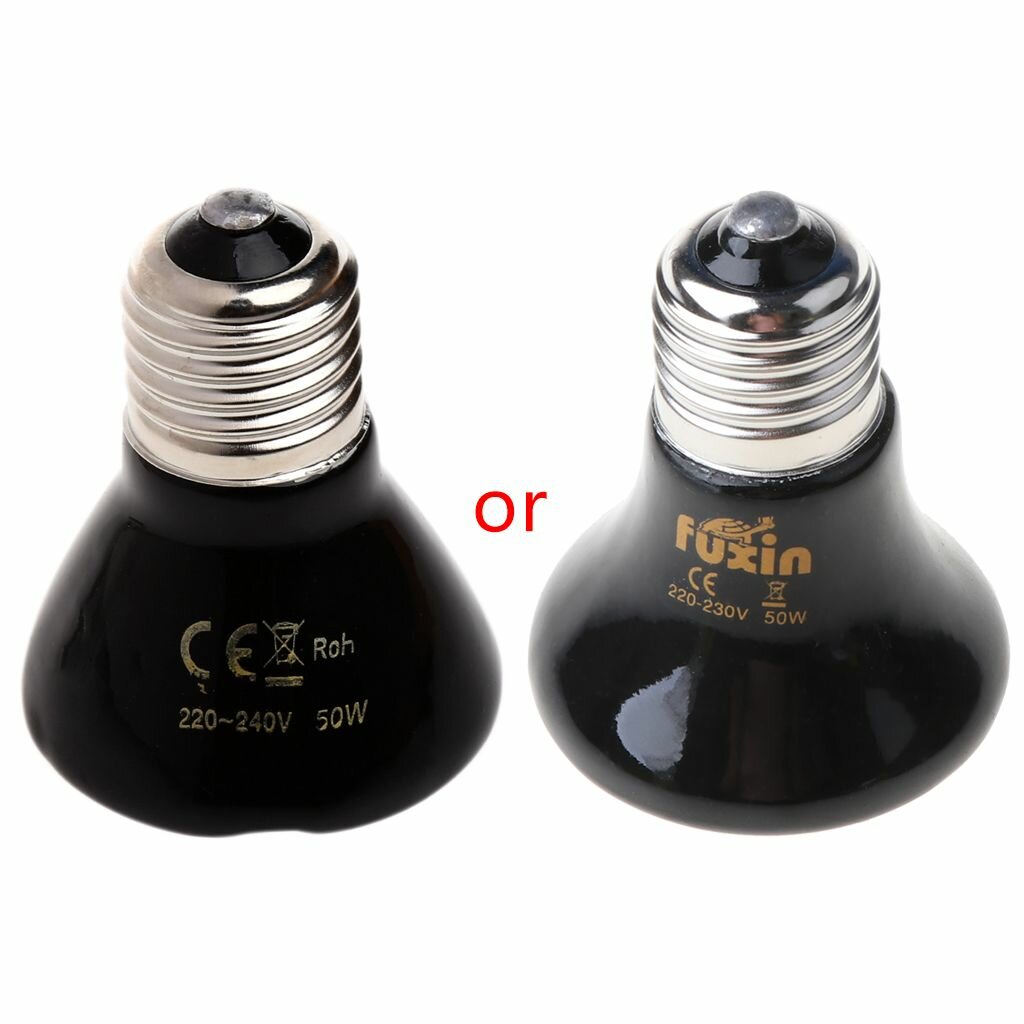 (1 шт.) Черная керамическая нагревательная лампа для инкубатора рептилий 220 В 50 Вт