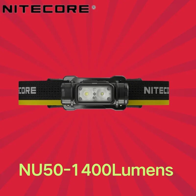 NITECORE NU50 Перезаряжаемый налобный фонарь 1400 люмен белый красный свет