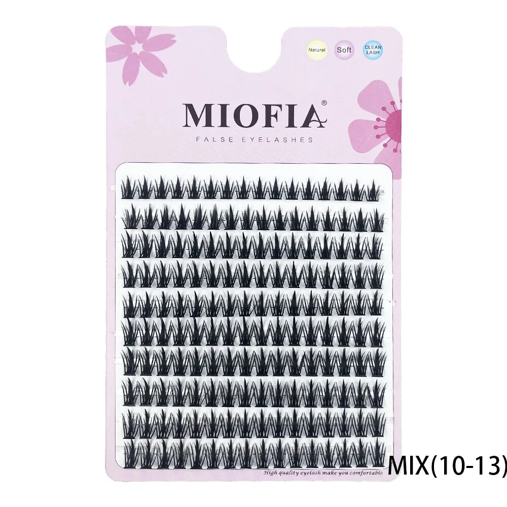 MIOFIA 160 пучков накладных ресниц MIX(10-13), 13 мм
