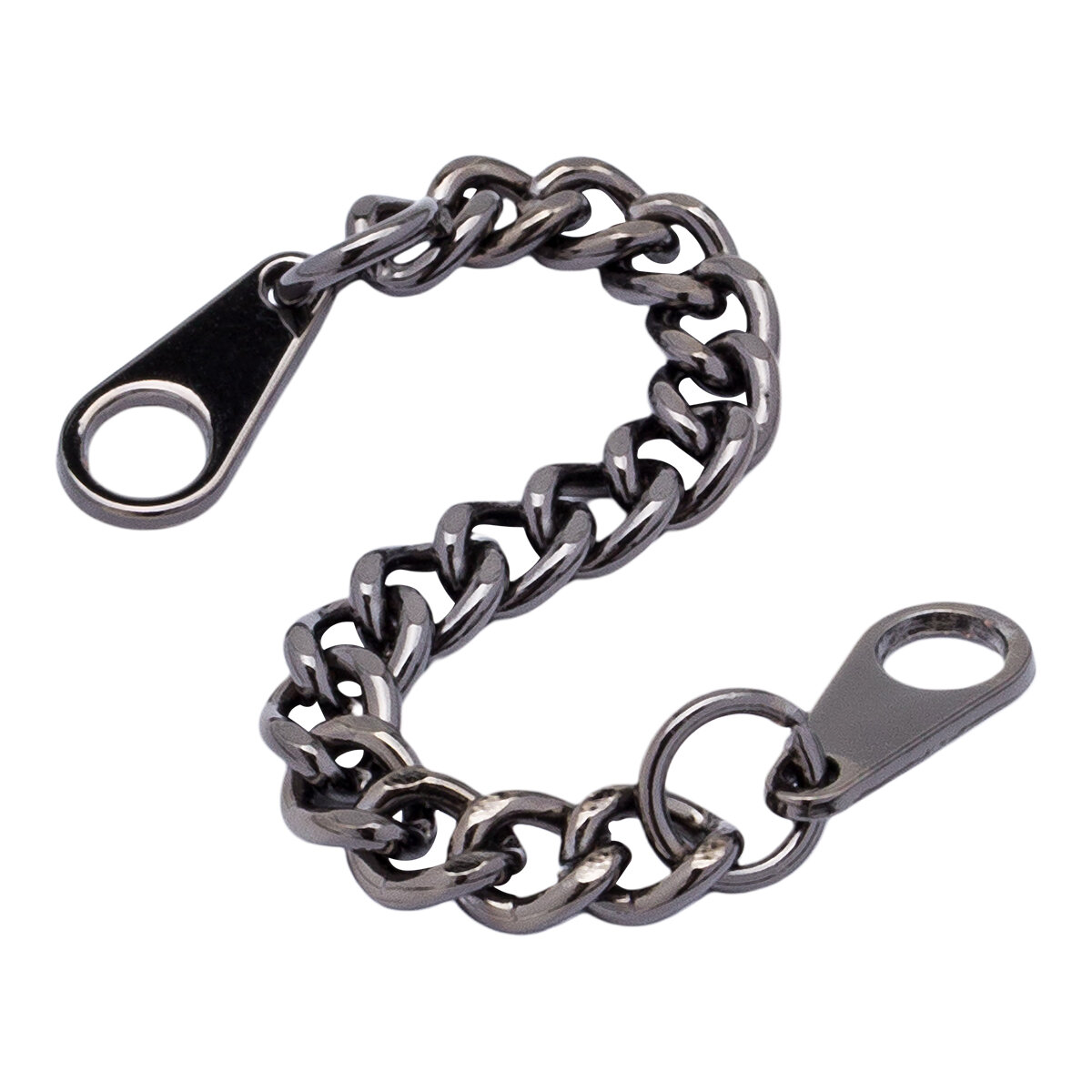 Вешалка цепочка для одежды пришивная, 100*5 мм, 10 шт, металл, Айрис (черный никель)