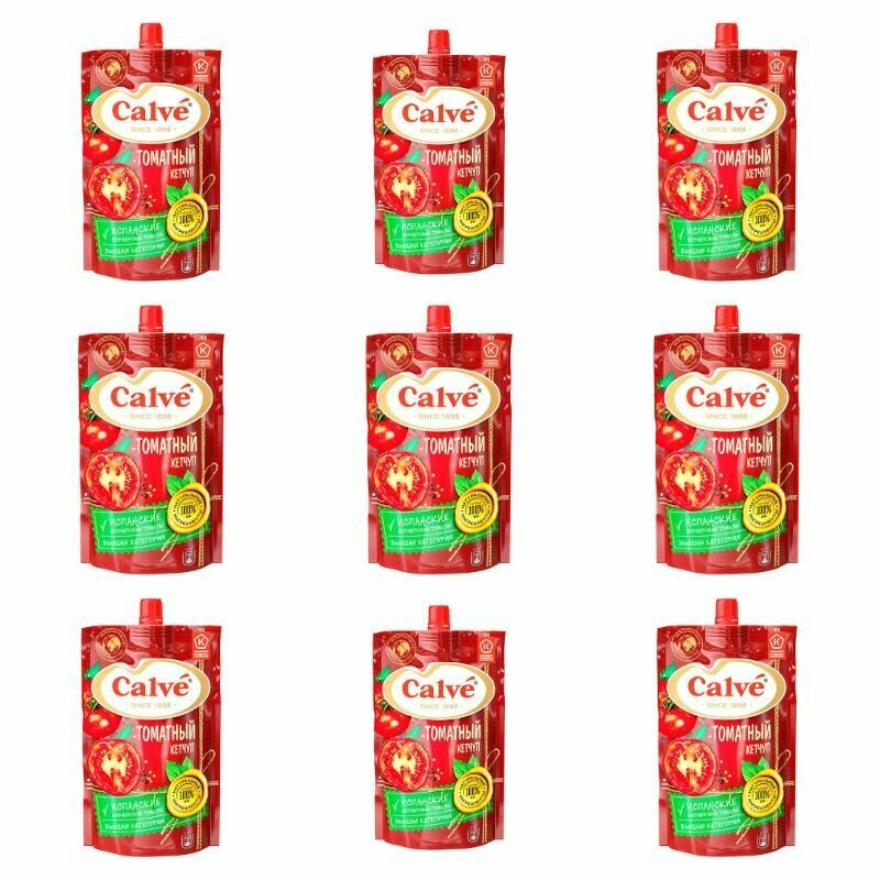 Calve Кетчуп Томатный, 350 гр, 9 уп.