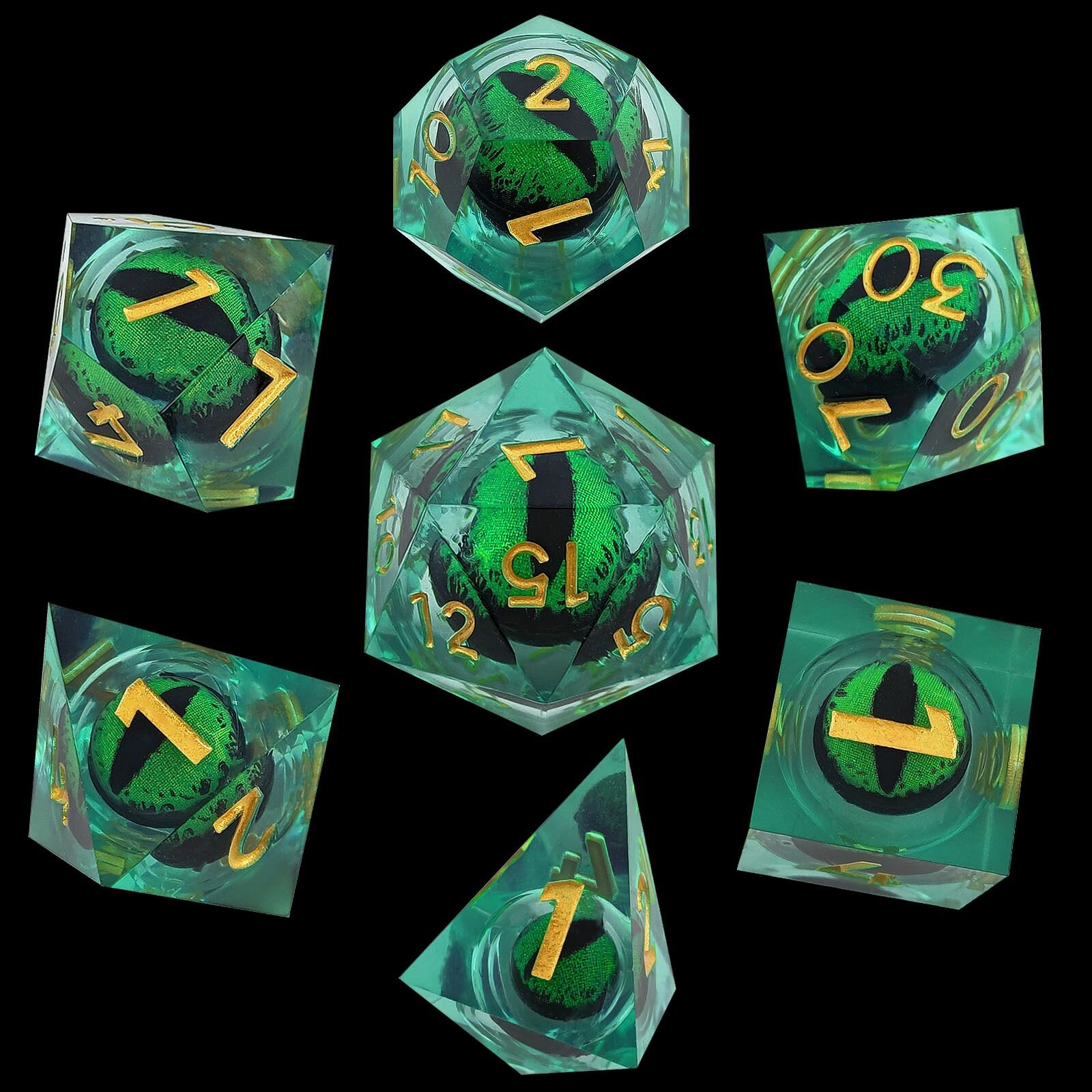 Кости игральные металлические для Dungeons & Dragons, Живой "Лонган", кубики метал для DnD и настольных ролевых игр (дайсы ДнД) 7 шт.