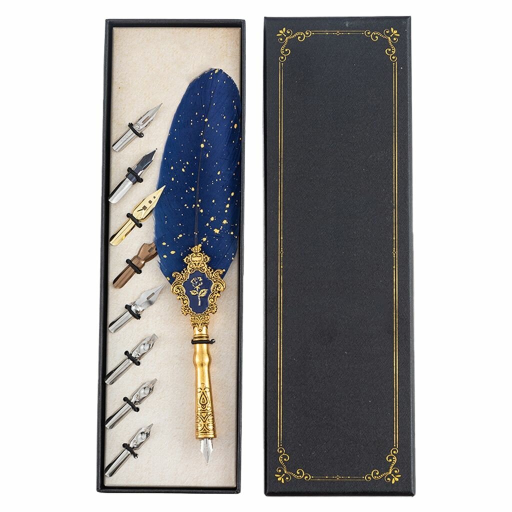 Антикварное перо с 8 сменными наконечниками