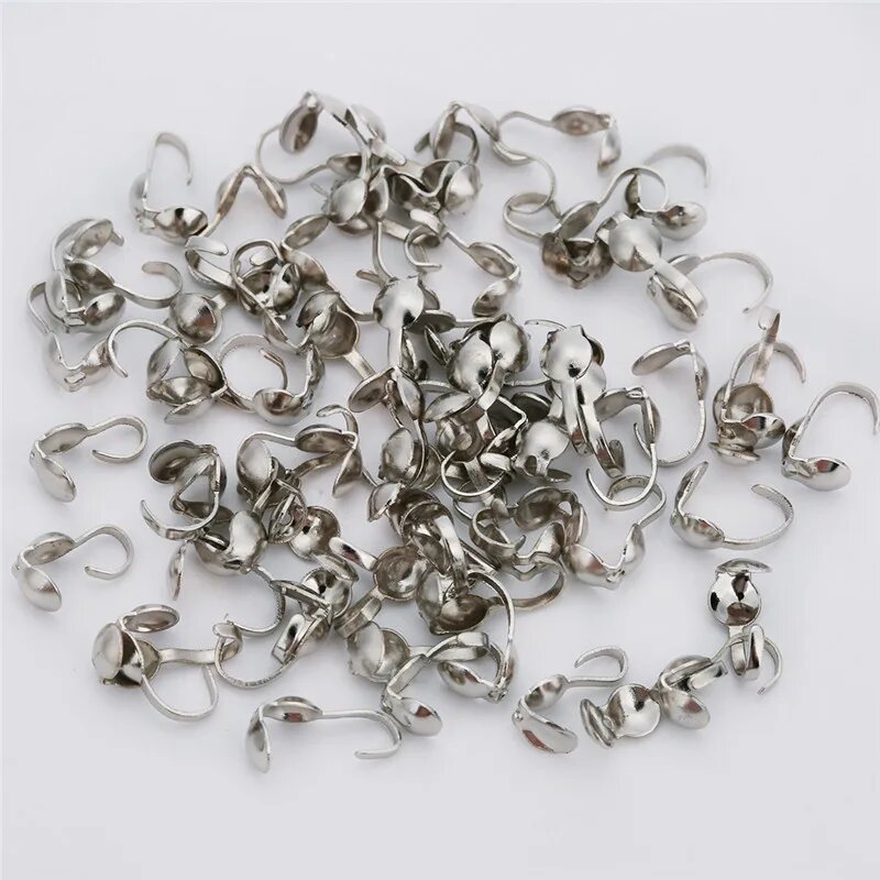 Железные застежки-каллоты для ожерелья 4 мм 200 шт rhodium