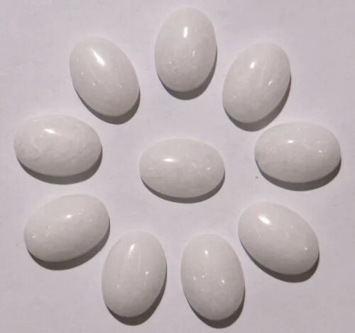 Кабошоны из авантюрина 10 шт. Белый, 6x8mm, NO.21