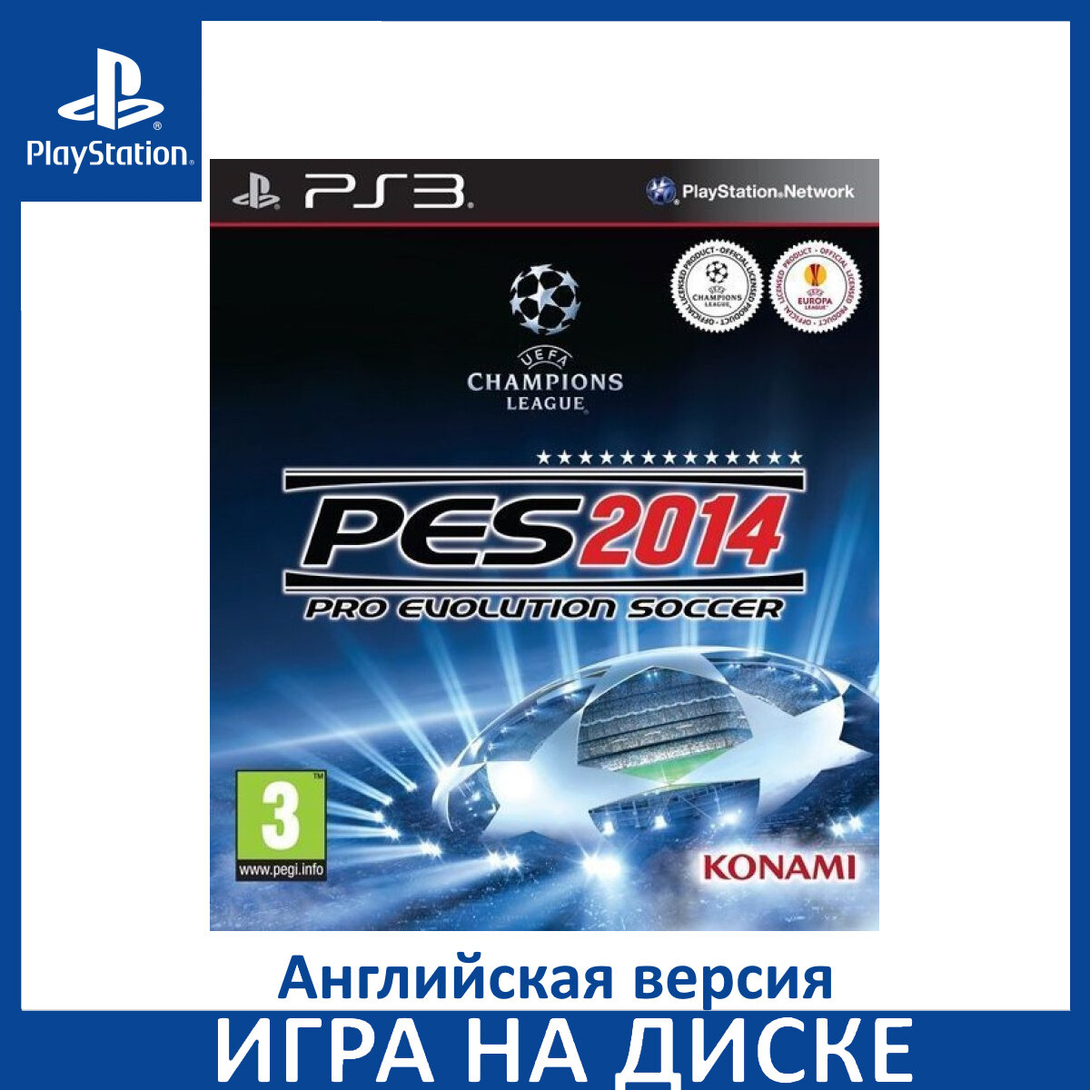 Игра Pro Evolution Soccer 2014 (PES 14) PS3 Английский язык Диск на PlayStation 3