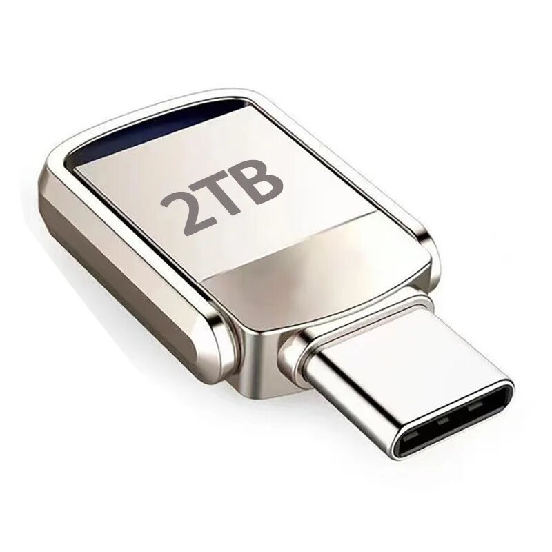 Металлический флеш-накопитель U Disk 512 ГБ/1 ТБ/2 ТБ USB 3.2 Type-C Slivery 2TB
