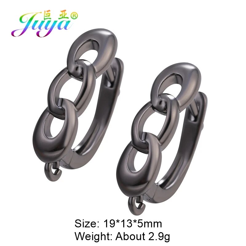 Juya черные крючки для ушей, 1 пара, 19*13*5 мм