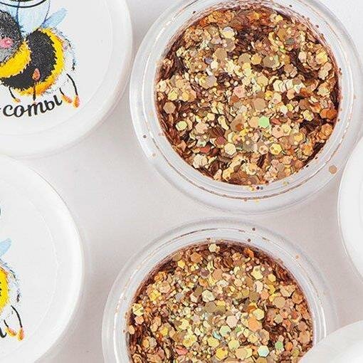 Шестигранники микс Диско соты Zoo Nail Art №1342, 2 г