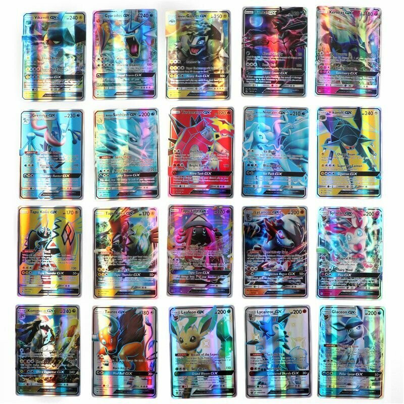 100 штук карточек покемонов из коллекции Пикачу, Pokemon cards