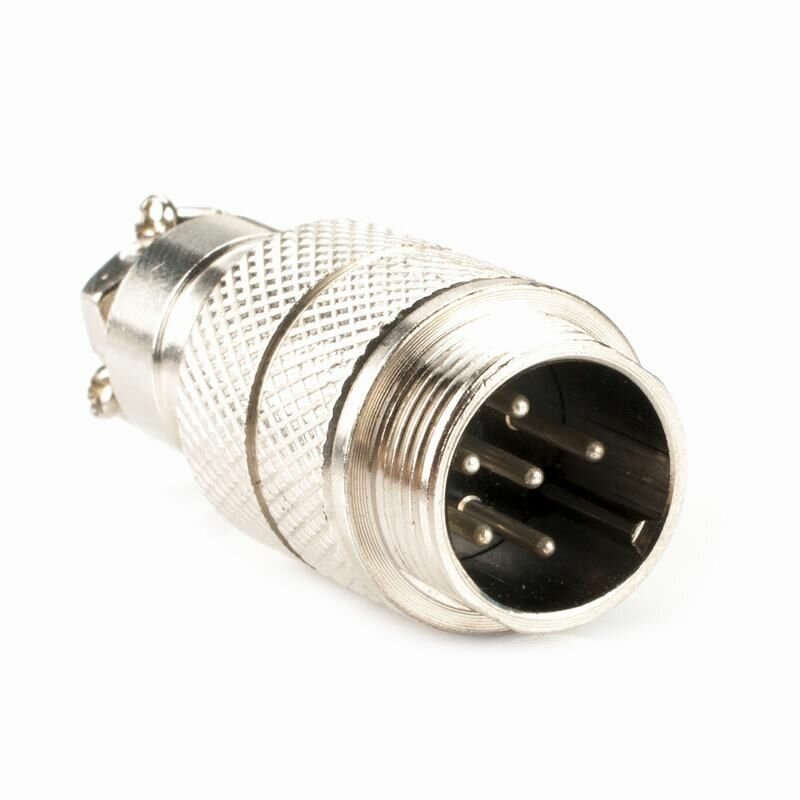 GX16M-7A, Разъем цилиндрический 7pin, male "Папа!" , вилочный штекер на кабель, 1ШТ