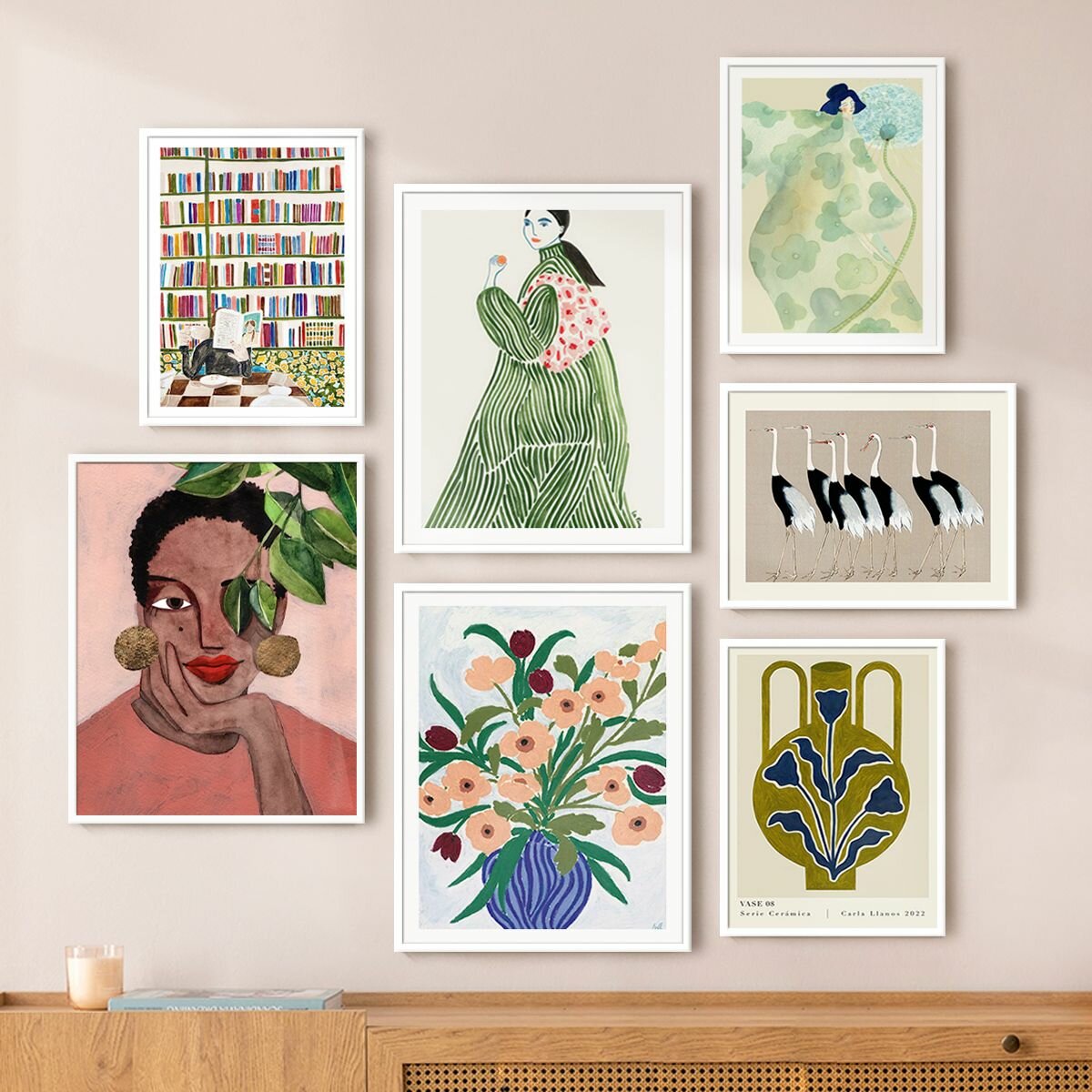 Постеры 7 шт на стену для интерьера "Набор постеров в современном стиле"