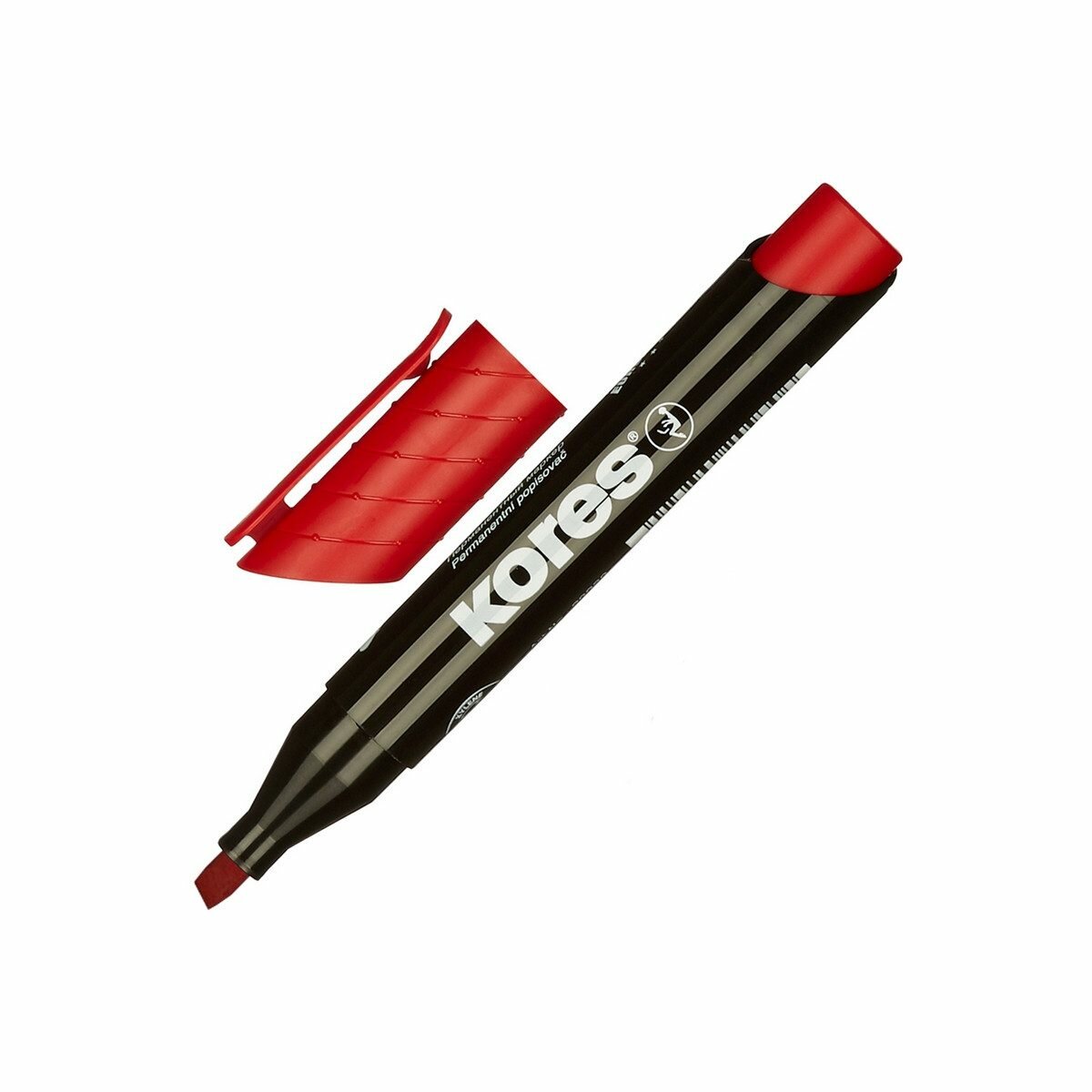 Маркер перманентный Kores (3-5мм, скошенный наконечник, красный) (20957)