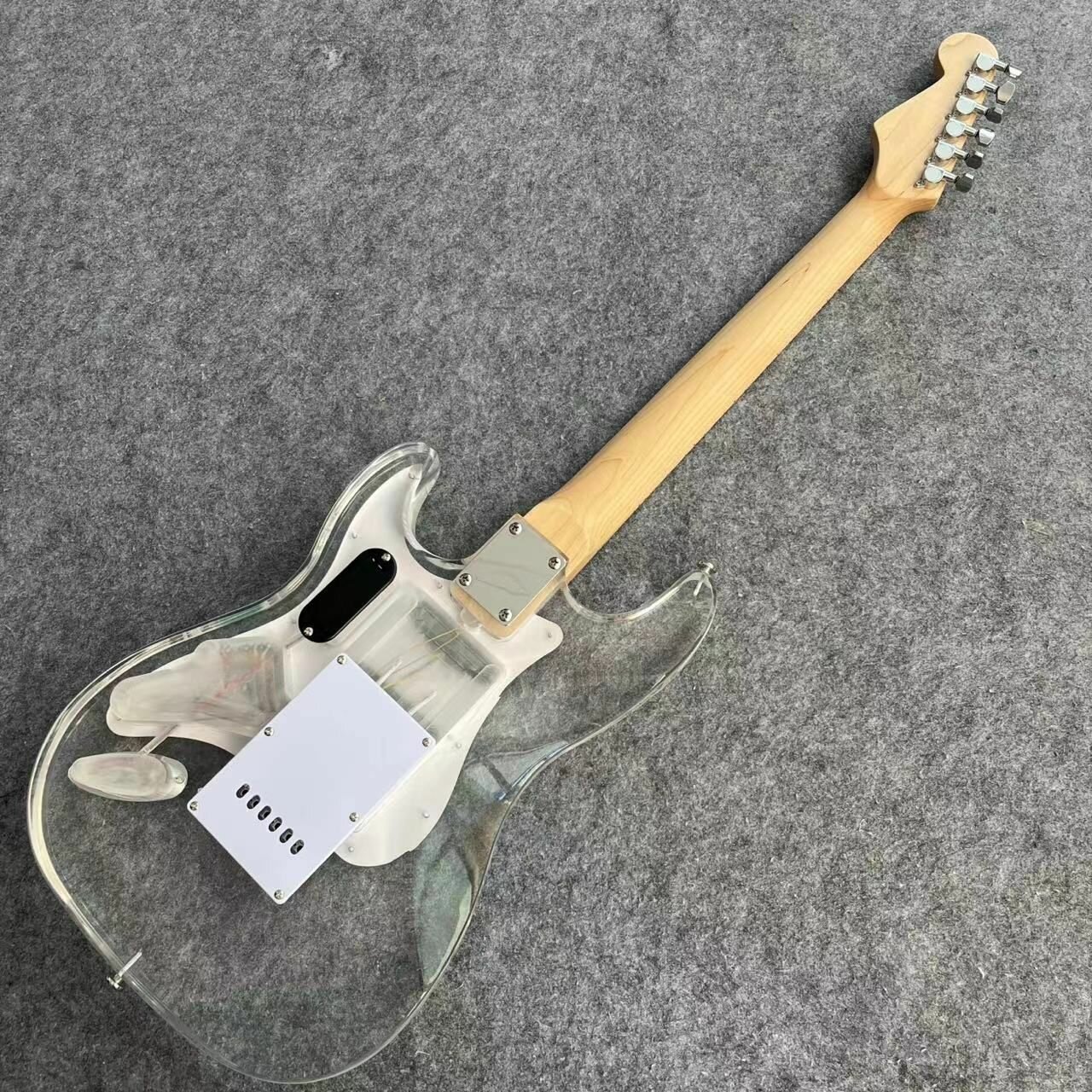 FDST Акриловая электрогитара Гитара со светодиодными лампами