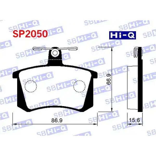 HI-Q SP2050 sp2050 колодки дисковые зад.\ Audi (Ауди) 80 / 90 / 100 / 200 89, Fiat (Фиат) croma 1.6-2.5td 85-96