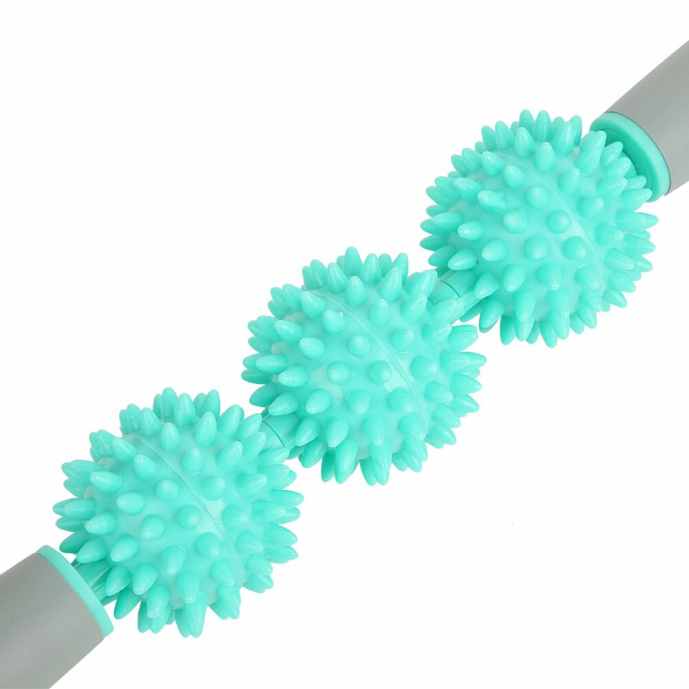 Новый мышечный ролик для йоги, массажная палочка Relax 3 шарика-ежа, антицеллюлитный инструмент для массажа тела и мышц, фруктовый зеленый