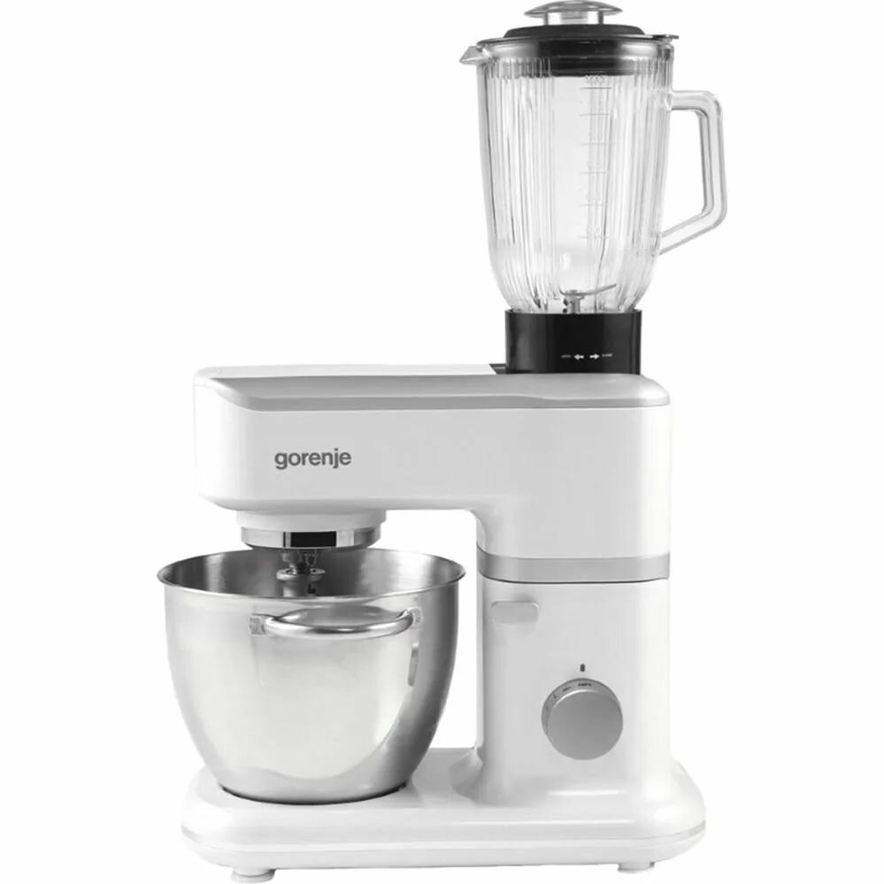 Кухонная машина Gorenje MMC1000W мощность 1000 Вт, 6 скорости, емкость 4.5 л, 3 насадки, белый