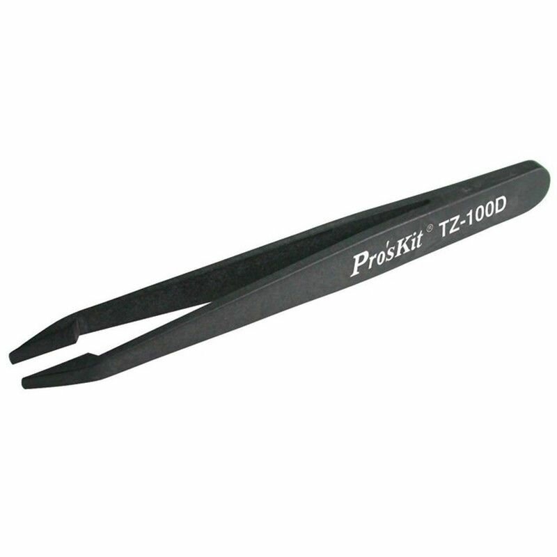 Пинцет ProsKit TZ-100D прямой плоский антистатический (115 мм.)