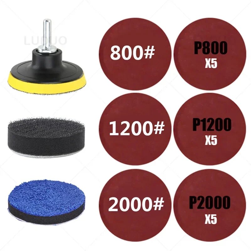 45/30/15 шт. шлифовальные диски, подушечки для полировки автомобиля, фары, ремонт, реставрация, наборы наждачной бумаги, авто светильник, полировка колес, шлифовальная бумага 18pcs 800 1200 2000