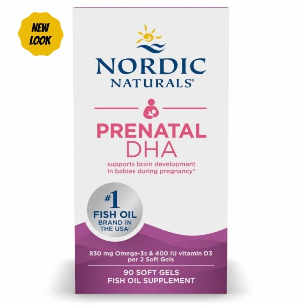 Nordic Naturals, Prenatal DHA, омега-3 и D3 без ароматизаторов, 830 мг, 90 капсул