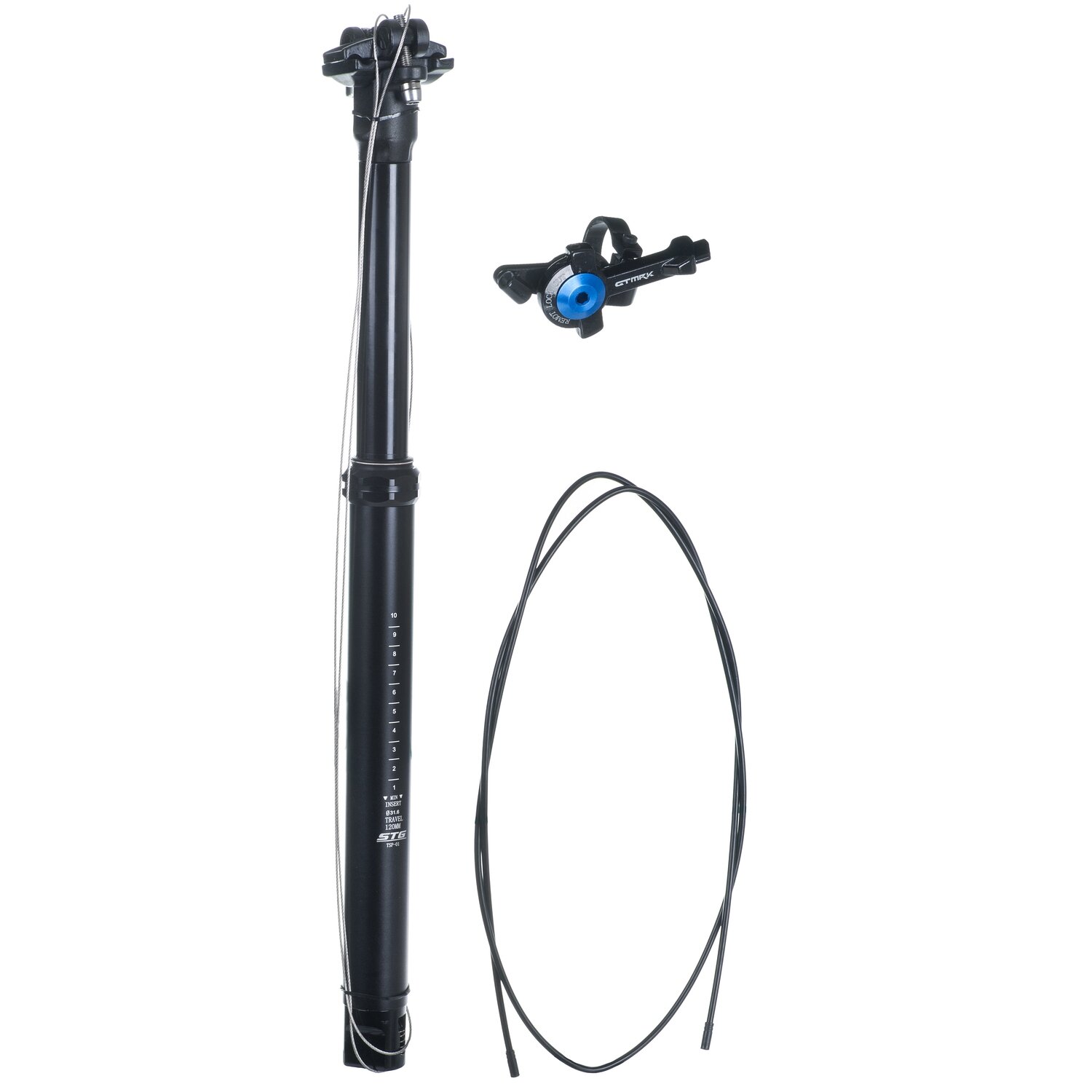 Подседельный штырь STG SP-002, телескопический, алюминиевый, черный, 35 см