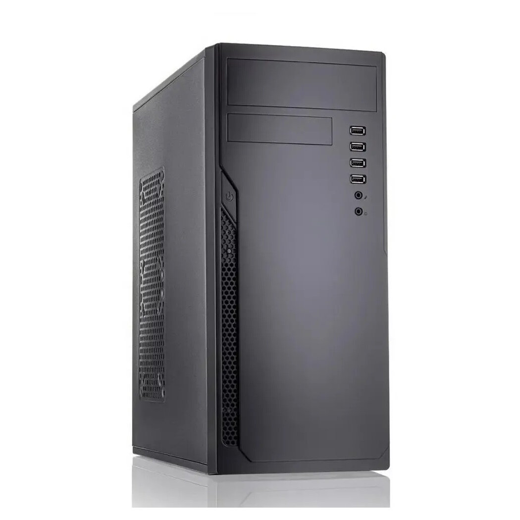 Корпус для компьютера Foxline FL-301-FZ450R Midi-Tower, БП 450 Вт, черный