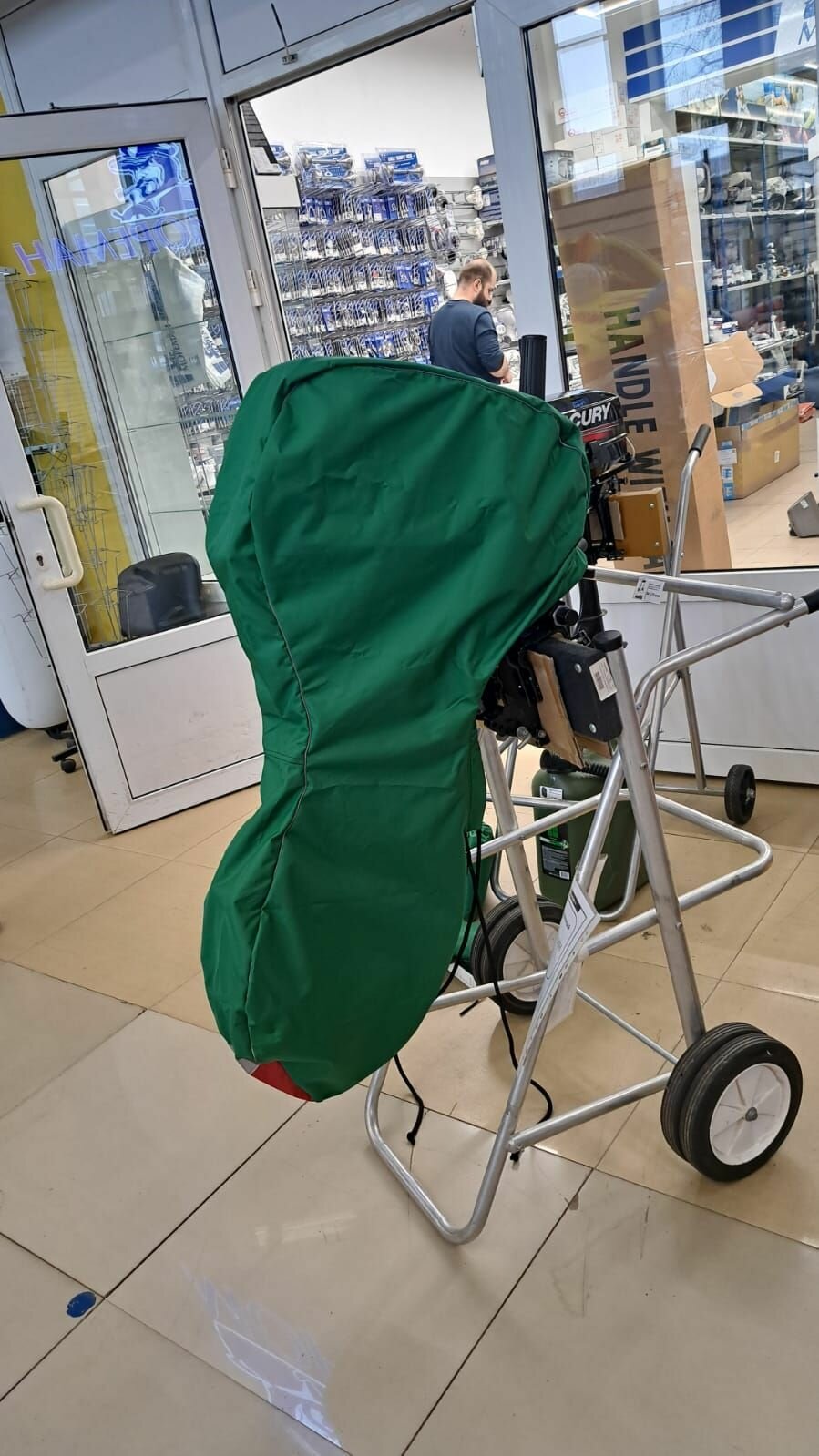 Чехол для лодочного мотора MERCURY 75-90 л. с. Нога L 2 тактный(139 кг.) Зеленый.