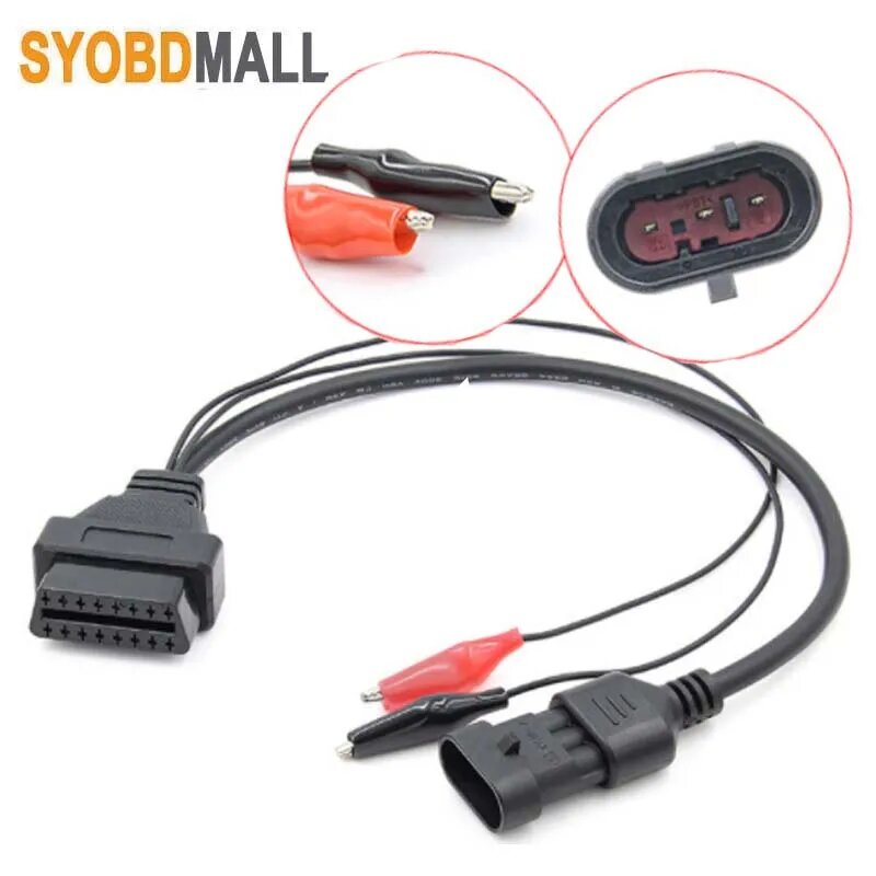 Кабель OBD 3-контактный для FIAT, Lancia, Alfa Romeo, 16-контактный адаптер OBD2 OBDII DLC 16-контактный разъем, диагностический инструмент