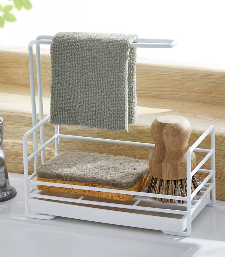 Подставка на кухню, металлическая, для моющих средств, для губки, для полотенец, подставка для тряпок, вешалка для кухни, органайзер кухонный