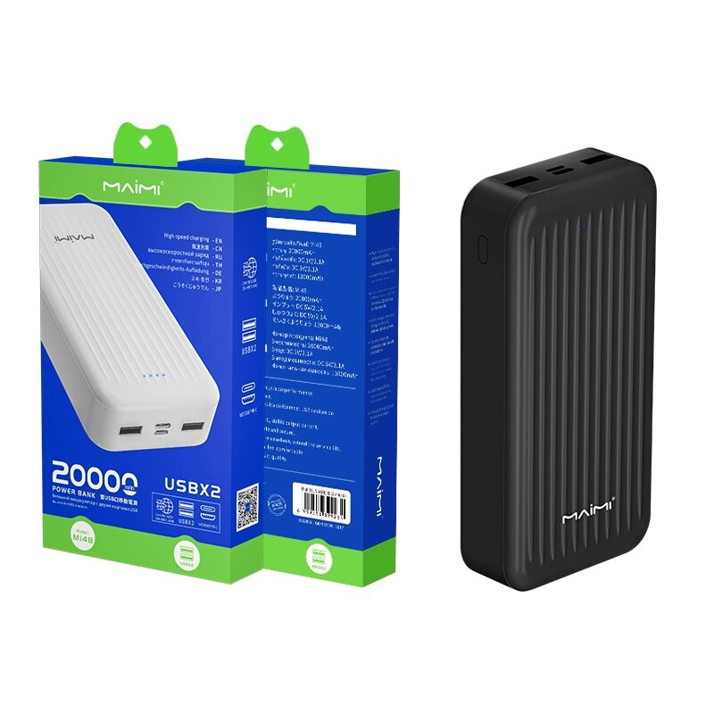 Maimi Mi48 Power Bank Lamp Display Business Polymer Dual USB выход 20000 млн. Лет