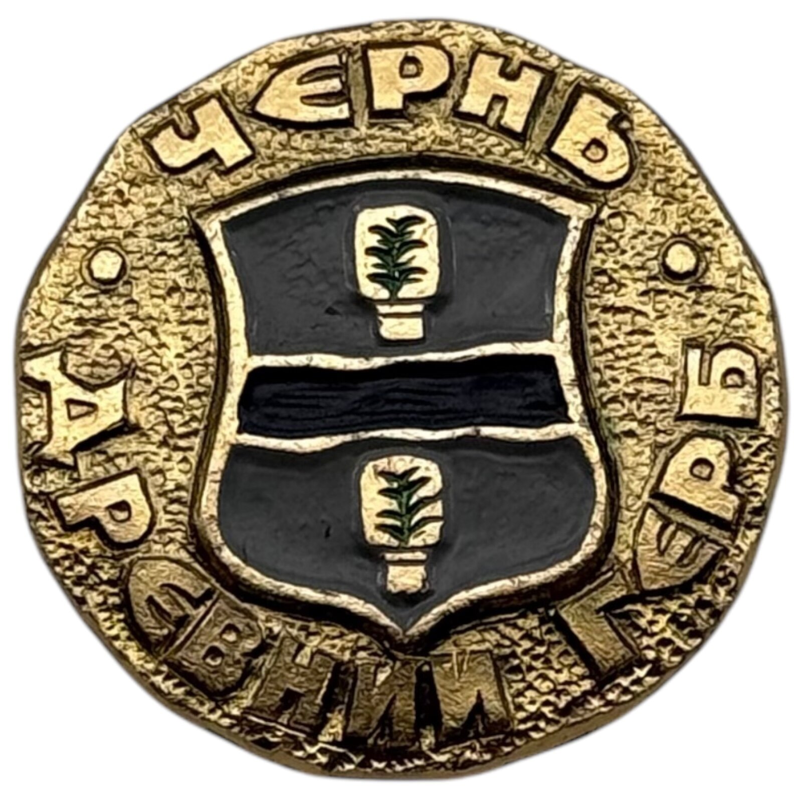 Знак "Чернь герб. Древний герб" СССР 1972-1991 гг. (Русский сувенир, квадраты)