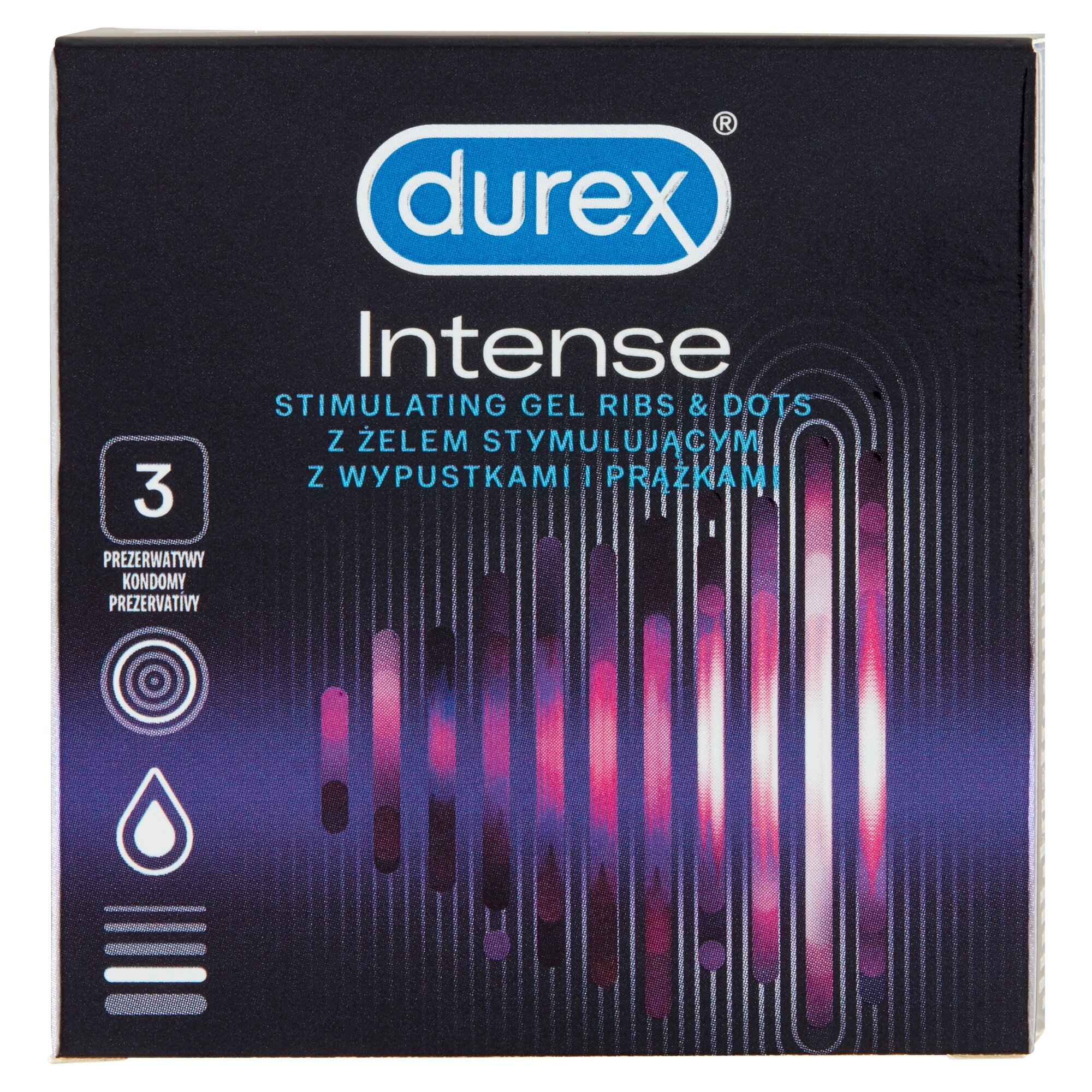 Презервативы DUREX Intense Orgasmic, натуральный латекс, мятный аромат, 3шт