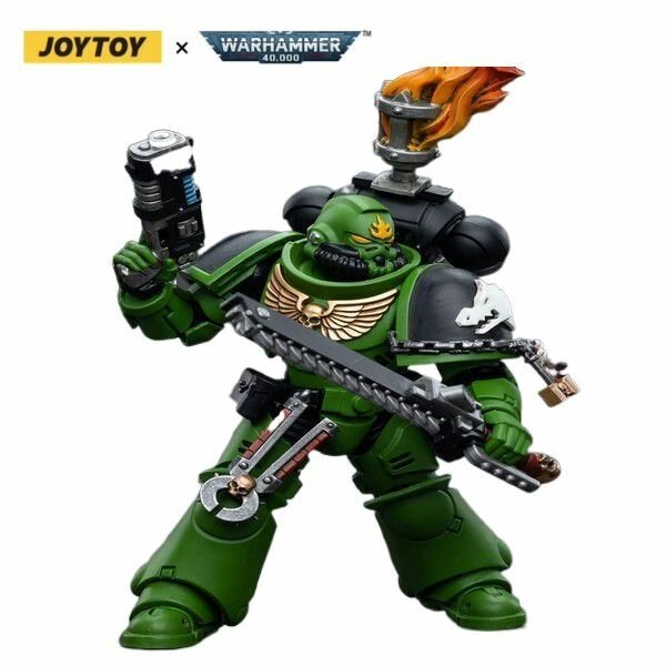 Подвижная фигурка JOYTOY Warhammer 40000 Salamanders Intercessors Sergeant Tsek'gan BRW0120-A